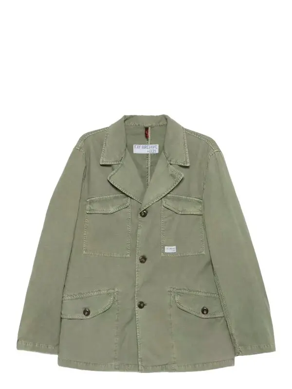 FAY Logo-patch Jacket - Green