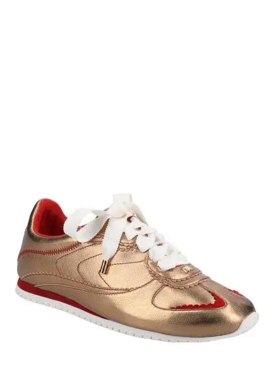 BIRDIES The Speedbird Lace Up Sneakers - Vintage Gold Metal Leather
