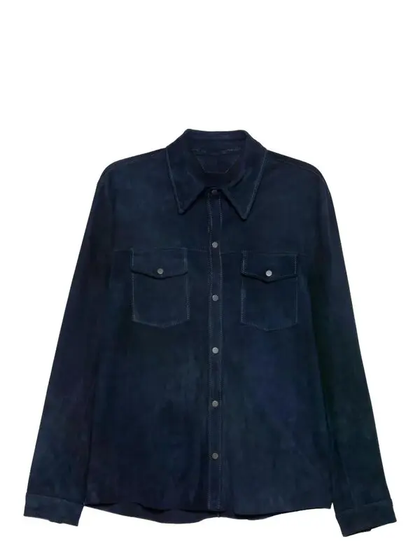 SALVATORE SANTORO Suede Shirt Jacket - Blue