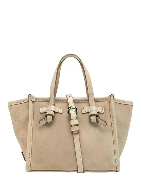 GIANNI CHIARINI Miss Marcella Suede Tote - Neutrals