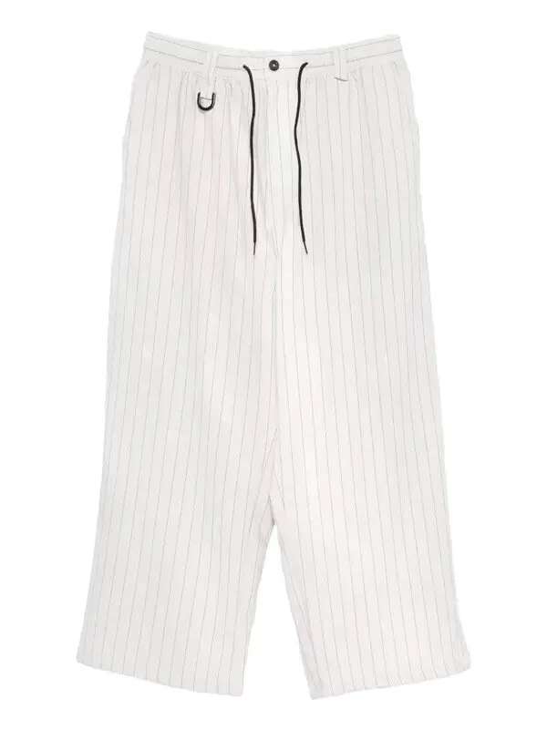 Y3 Striped Drawstring Trousers - Neutrals