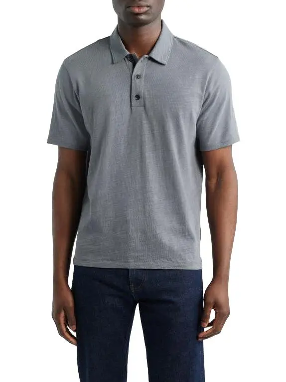 Rag & Bone Classic Flame Cotton Polo - Sugar Grey