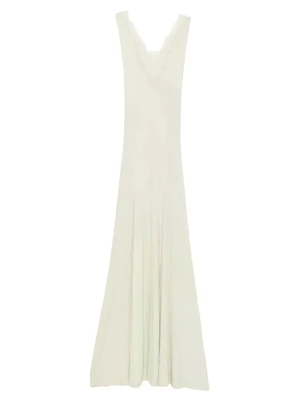 Nanushka Lace Trimmed Maxi Dress - Neutrals