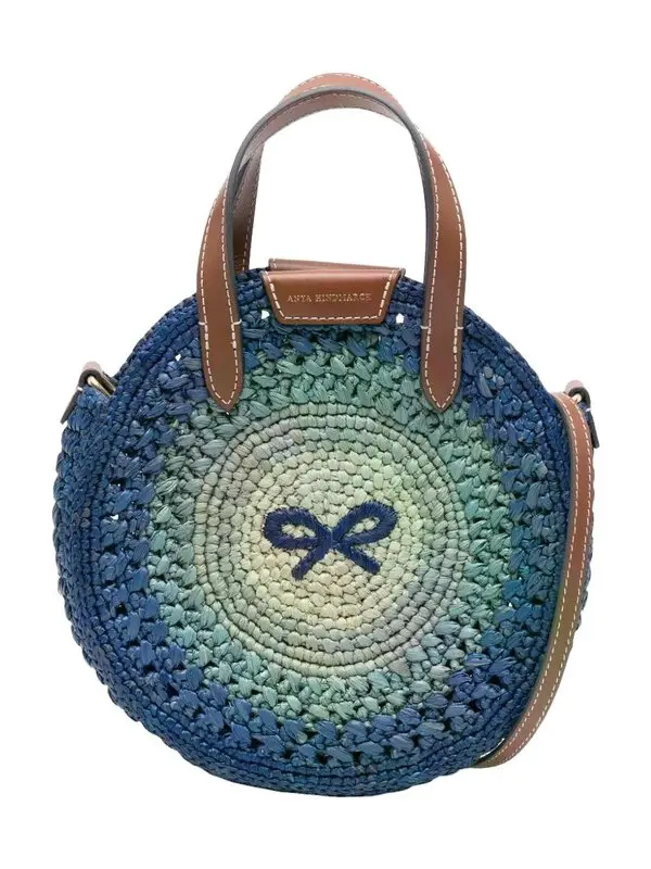 ANYA HINDMARCH Raffia Tote With Bow Detail - Blue