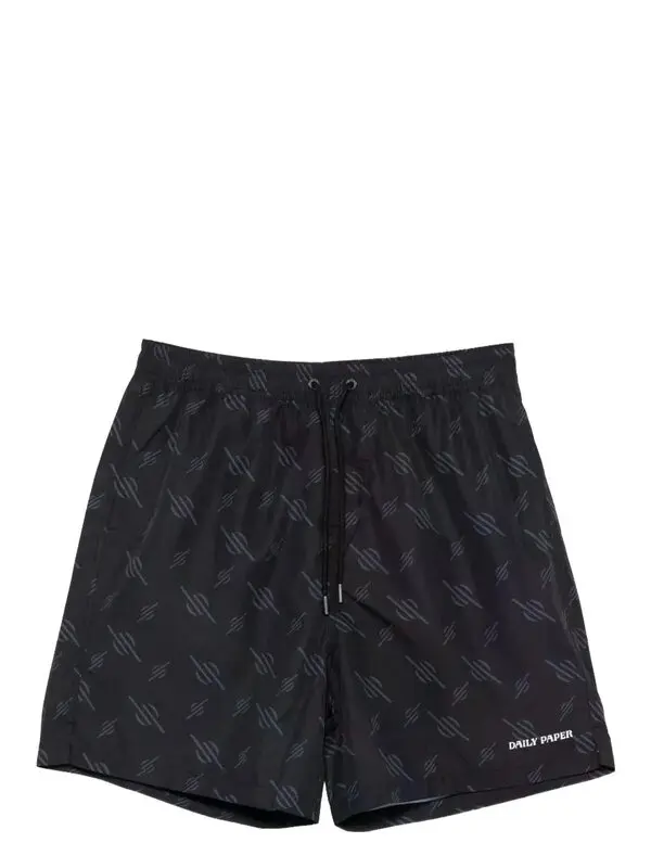 DAILY PAPER Patterned Swim Shorts - Black