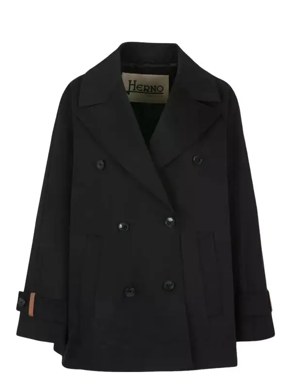 Herno Double-breasted Tab Coat - Black