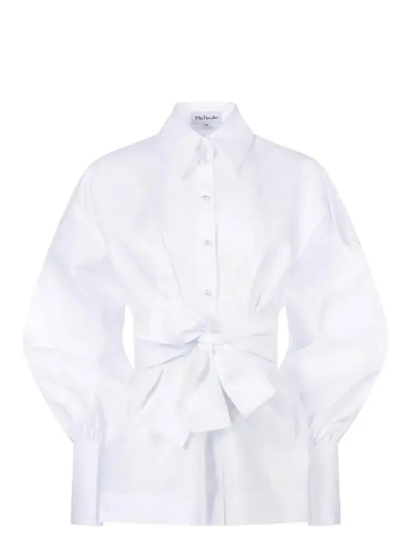 MIA PECULIAR Balloon Sleeve Shirt - White
