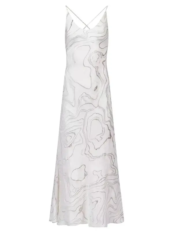 MIA PECULIAR V-neck Maxi Dress - White