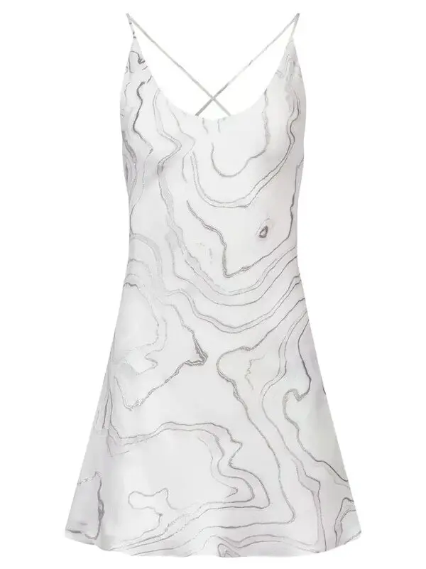 MIA PECULIAR Pattern Mini Dress - White