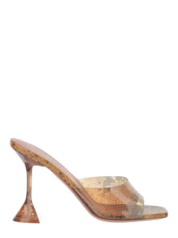 Amina Muaddi Lupita Glass Slipper Mules - Brown