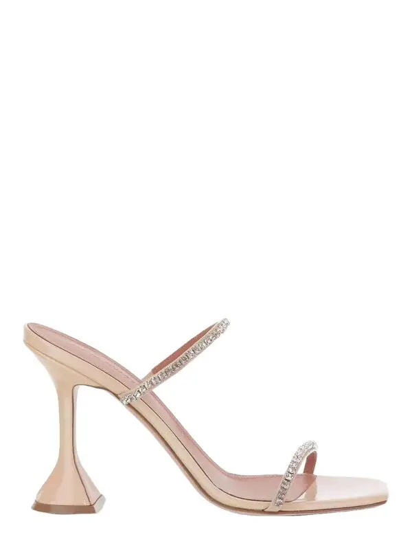 Amina Muaddi Gilda Slipper Crystal-embellished Sandals - Neutrals