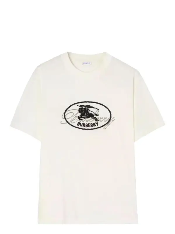 Burberry Knight-stamp Cotton T-shirt - Neutrals