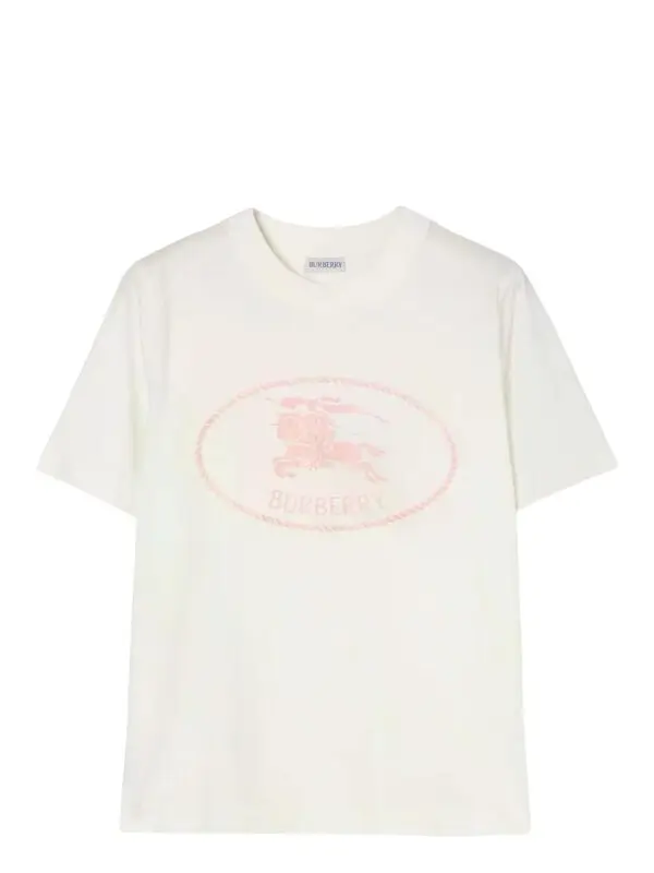 Burberry Knight-stamp Cotton T-shirt - White