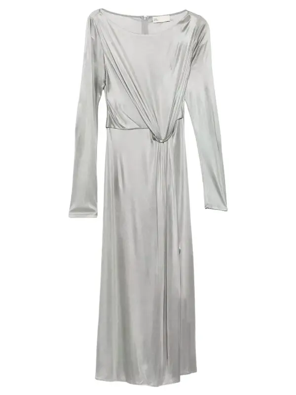 Tory Burch Ruched Midi Dress - Silver