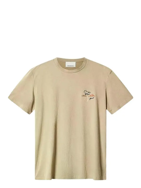 MARANT Honore Chest-embroidery T-shirt - Neutrals