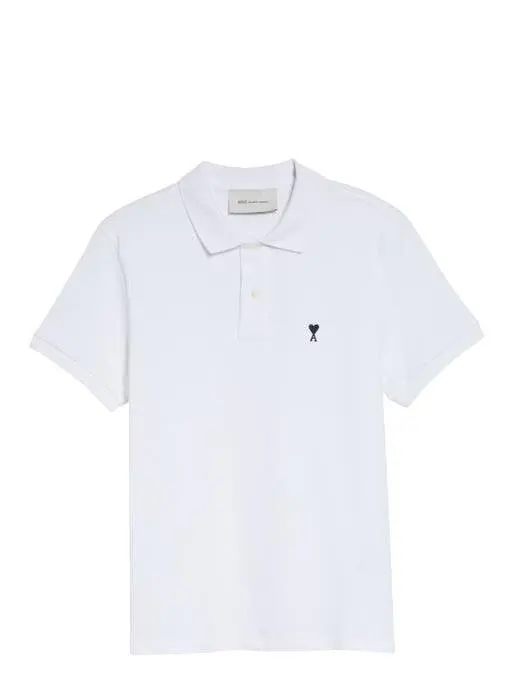 Ami De Coeur Embroidered Cotton Piqué Polo - Blanc