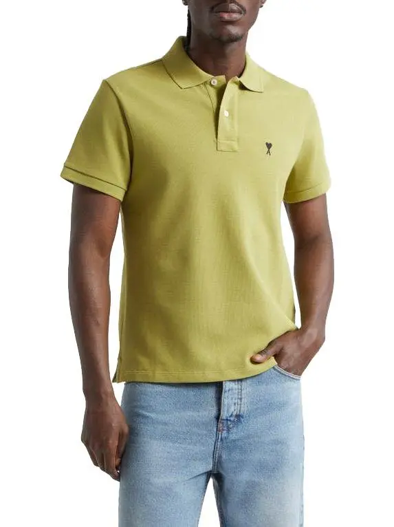 Ami De Coeur Embroidered Cotton Piqué Polo - Matcha