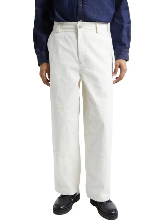 Ami Cotton Workwear Pants - Blanc Creme