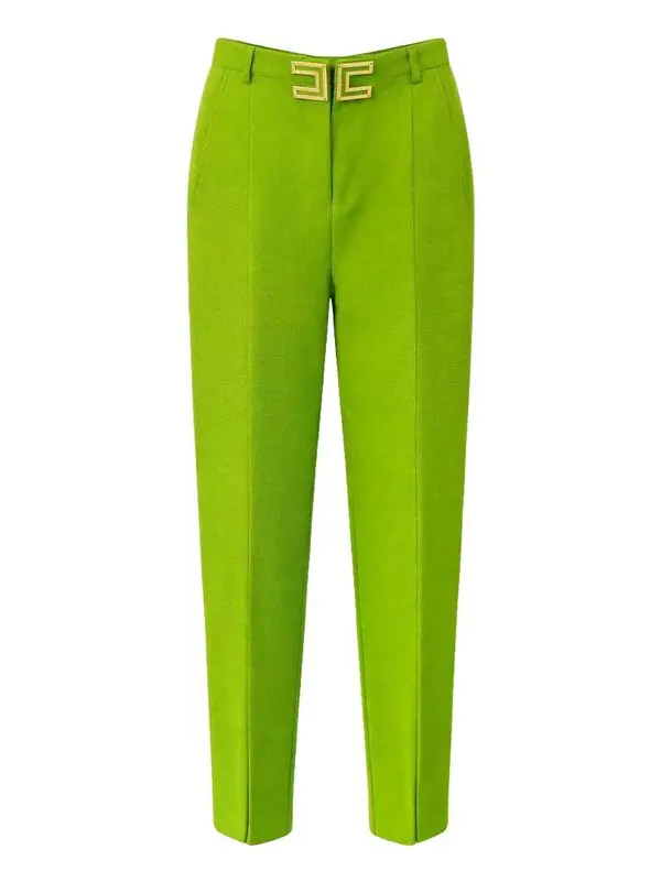 Elisabetta Franchi Buckle Trousers - Green