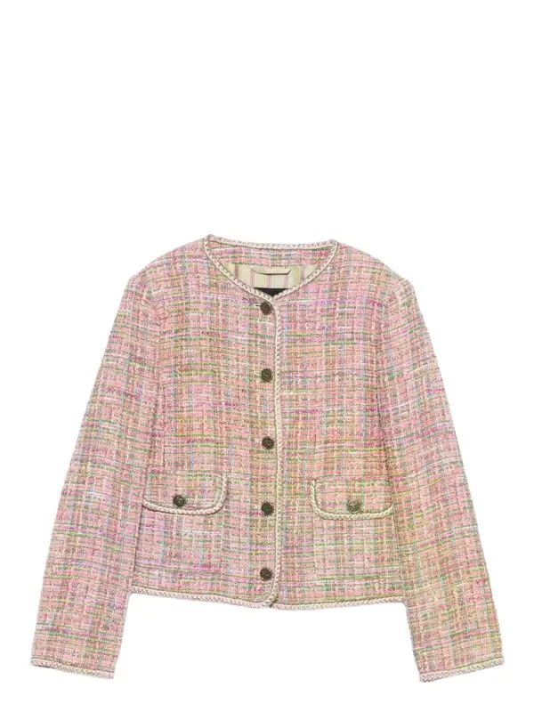 Etro Button-up Tweed Jacket - Pink