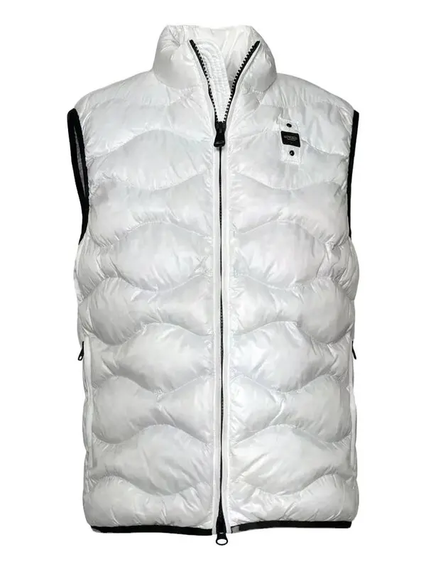 BLAUER. Textured Zip Gilet - White