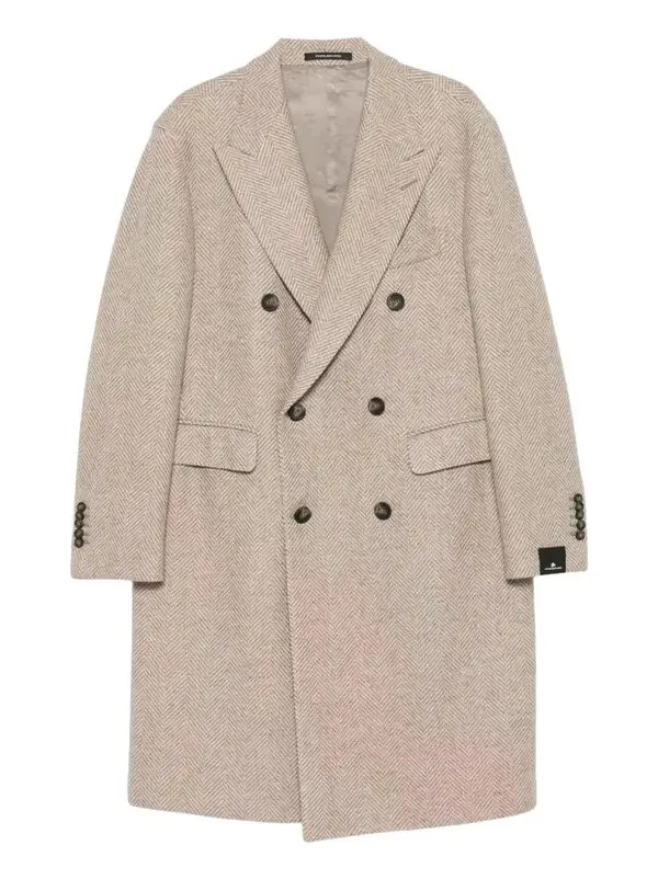 Tagliatore Double-breasted Herringbone Overcoat - Neutrals