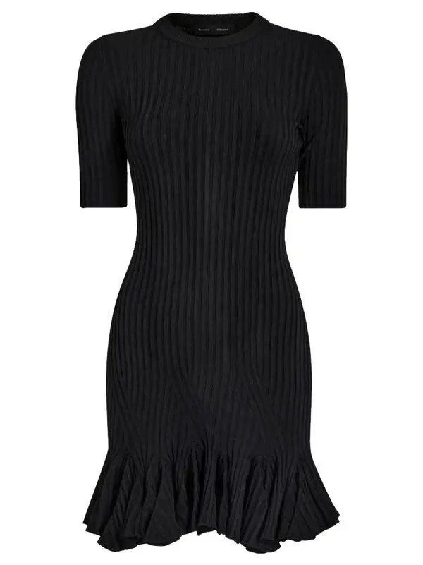 Proenza Schouler Leandra Ribbed Knit Dress - Black