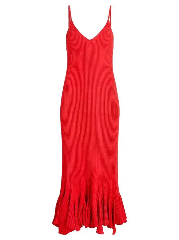 Proenza Schouler Giuditta Ribbed Dress - Red