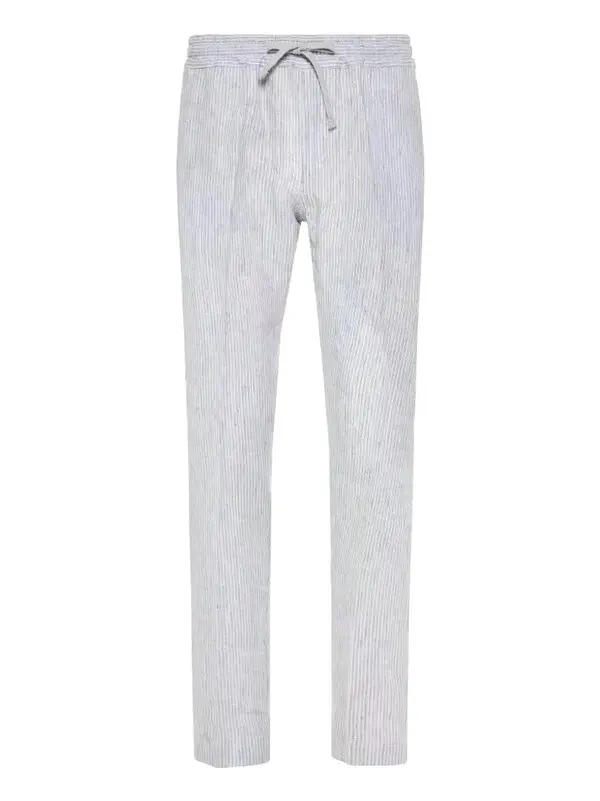 Fedeli Striped Drawstring Trousers - Grey