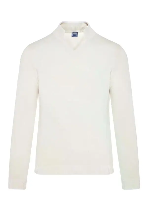 Fedeli V-neck Sweater - White