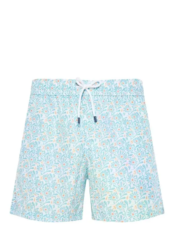 Fedeli Printed Beach Shorts - White