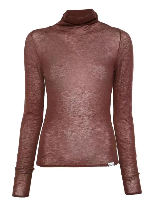 MC2 SAINT BARTH Turtleneck Top - Brown