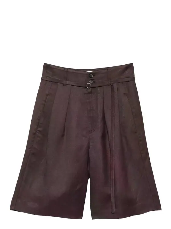TELA Pleated Tailored Shorts - Brown