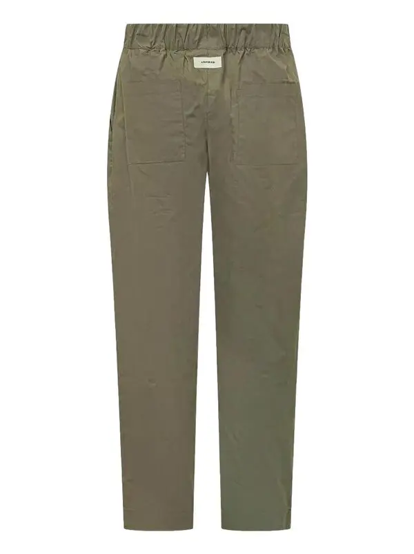 A PAPER KID Logo-patch Trousers - Green