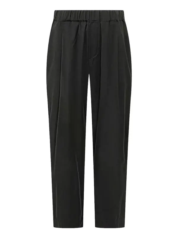 A PAPER KID Logo-patch Trousers - Black