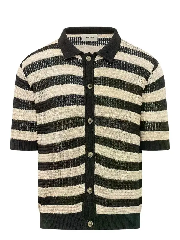 A PAPER KID Striped Short-sleeve Shirt - Black