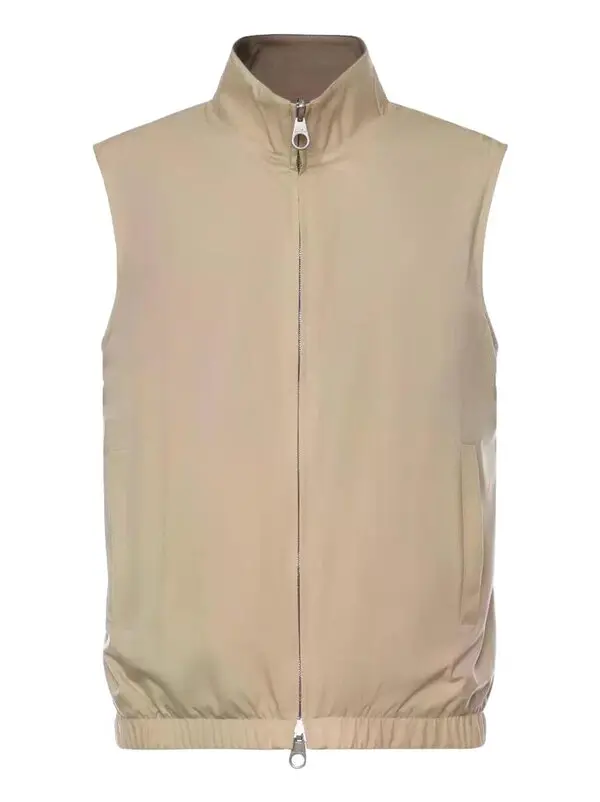 Loro Piana Zip-up Collarless Gilet - Neutrals