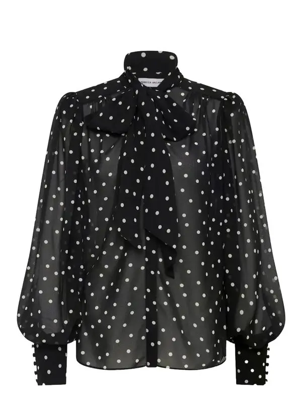 Rebecca Vallance Polka-dot Pussy-bow Blouse - Black