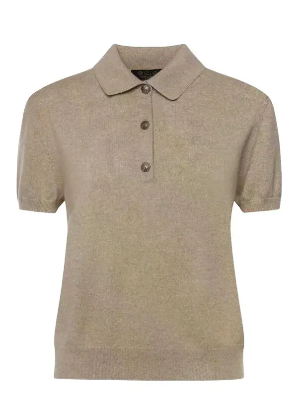 Loro Piana Buttoned Polo Top - Neutrals