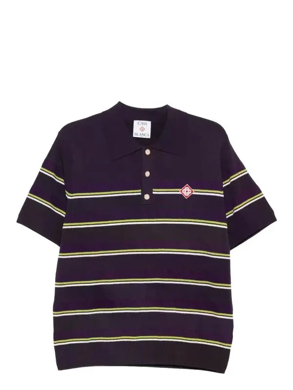 Casablanca Striped Polo Shirt - Purple