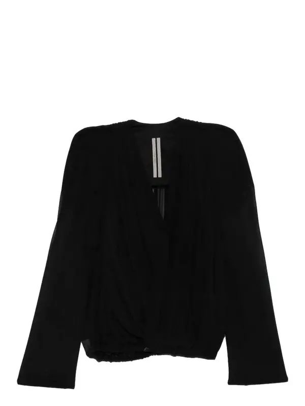 Rick Owens Draped V-neck Jacket - Black