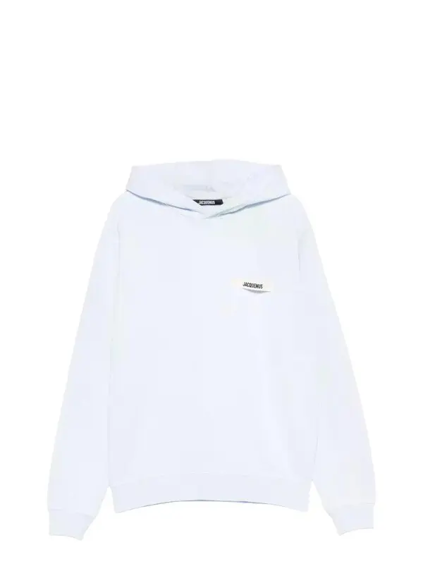Jacquemus Hoodie With Logo Patch - Blue