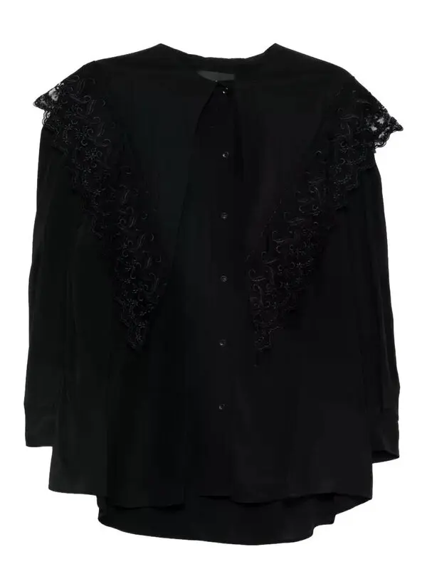 Simone Rocha Lace-trim Shirt - Black