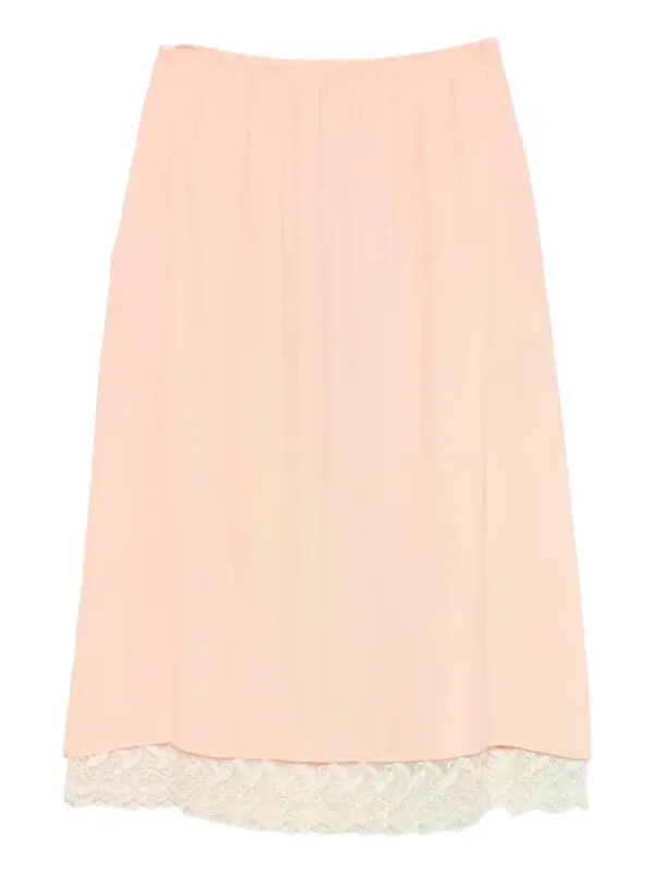 Simone Rocha Midi Skirt With Lace Trim - Orange