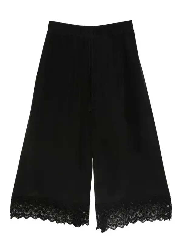 Simone Rocha Lace-trim Cropped Trousers - Black