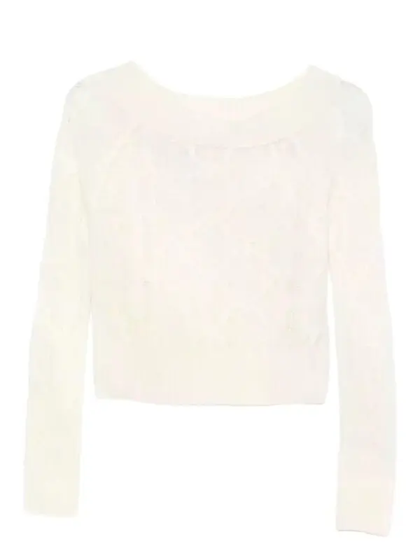 Ermanno Scervino Cable-knit Boat Neck Sweater - Neutrals
