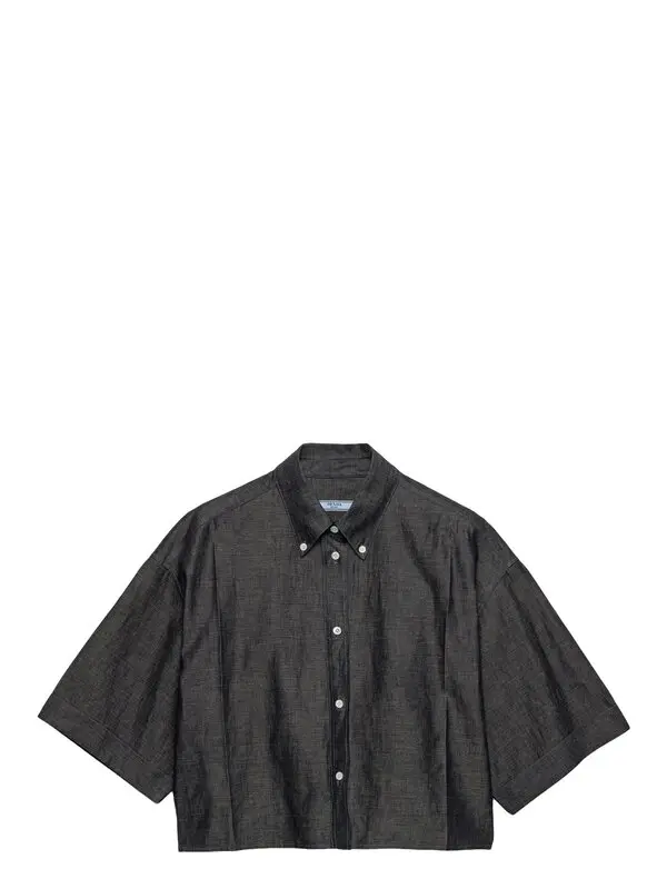 Prada Short-sleeved Chambray Shirt - Blue