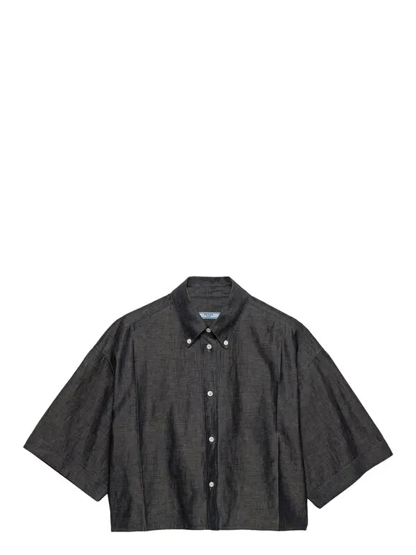 Prada Short-sleeved Chambray Shirt - Navy