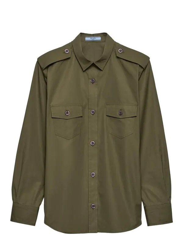 Prada Cotton Poplin Shirt - Military Green