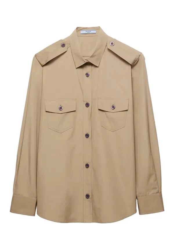 Prada Cotton Poplin Shirt - Neutral